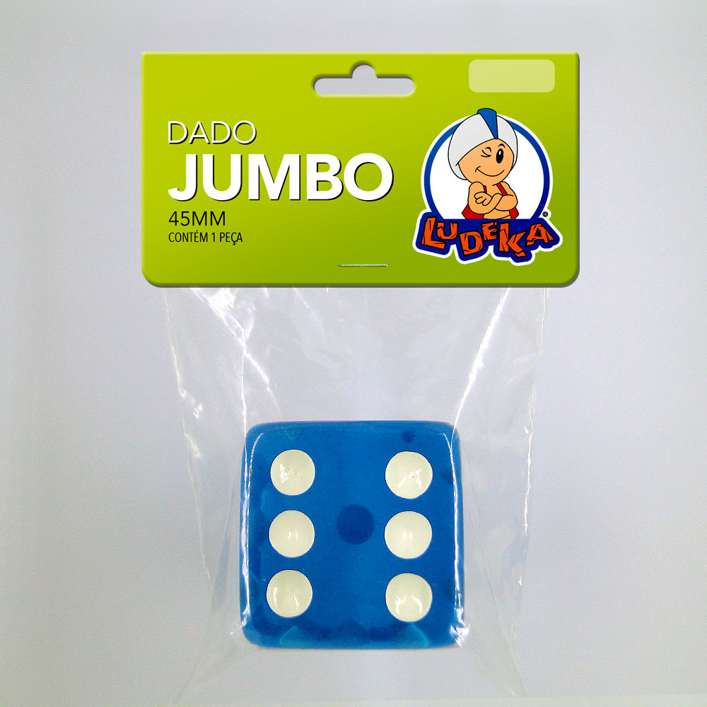 DADO JUMBO - 6 LADOS - AZUL TRANSLÚCIDO