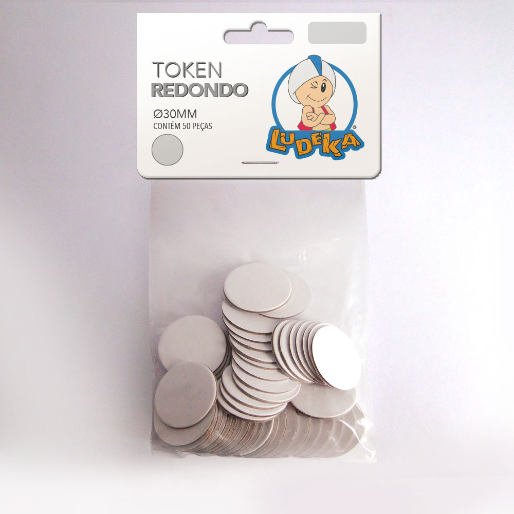 KIT LINHA BRANCA - TOKEN REDONDO - Ø30 mm - C/50 UNIDADES - (SOLAPA)