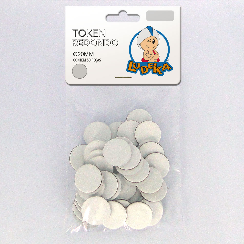 KIT LINHA BRANCA - TOKEN REDONDO - Ø20 mm - C/50 UNIDADES - (SOLAPA)