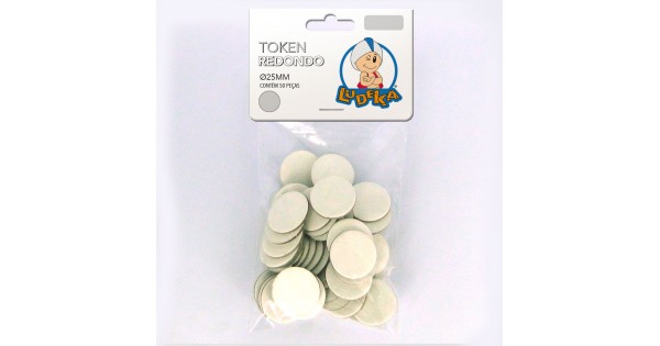 KIT LINHA BRANCA - TOKEN REDONDO - Ø25 mm - C/50 UNIDADES - (SOLAPA)
