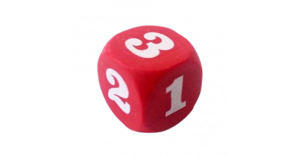 DADO PLÁSTICO VERMELHO NÚMERICO - 16x16x16 mm