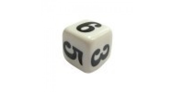 DADO 6 LADOS NUMÉRICO BRANCO - 16x16x16 mm